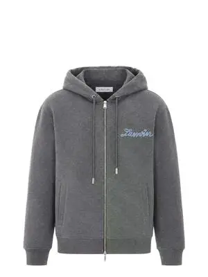 LANVIN Ribbon Zip-up Hoodie In Cotton And Cashmere