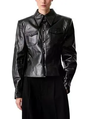 WILLY CHAVARRIA Lthr Chavela Button-up Bovine Leather Jacket