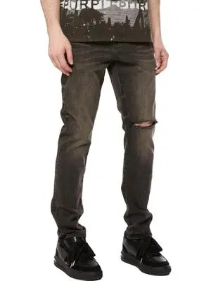 PURPLE BRAND Men & Apos;s D-resin Distressed Slim Jeans