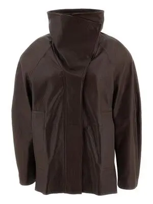 SPORTMAX GIACCA IN PELLE MARTELLATA E LISCIA