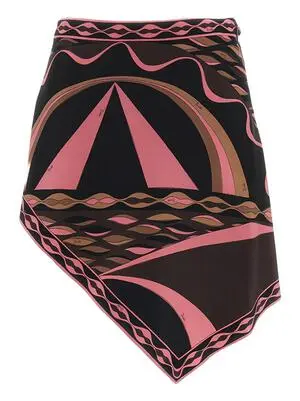EMILIO PUCCI GONNA FOULARD IN SETA STAMPA DUNE