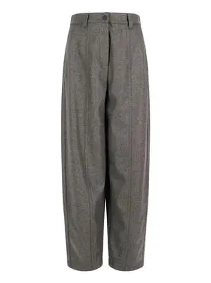 MONCLER Loden Pressed-crease Wide-leg Trousers