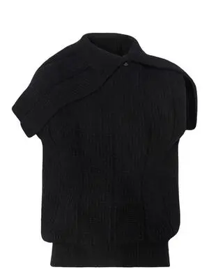 SPORTMAX Ribbed Asymmetric Sweater
