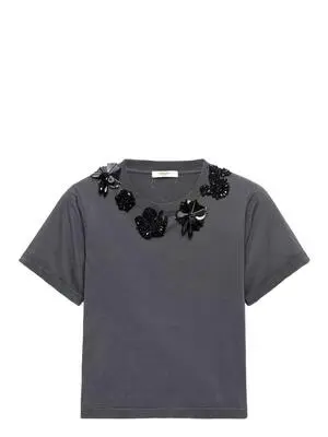 PRADA Garment-dyed, Distressed Jersey T-shirt