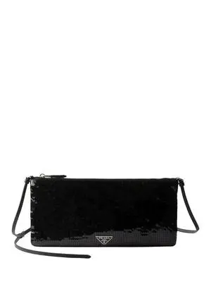 PRADA Small Satin And Sequin Shoulder Bag