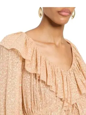 Ulla Johnson Odilia Ruffled Silk-blend Blouse - Cosmos