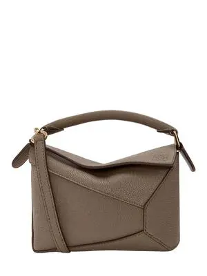 Loewe Puzzle Edge Mini Leather Handbag - Grey