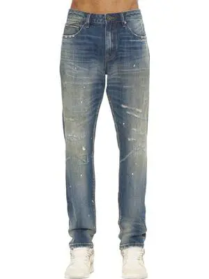 CULT OF INDIVIDUALITY Rocker Slim Straight Distressed Jeans