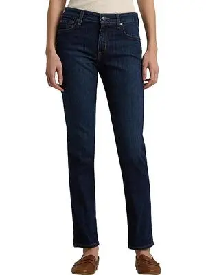 RALPH LAUREN Mid Rise Straight Leg Jeans In Deep Royal