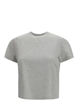 Alexander Wang Hort-leeve T-hirt With Central Logo Print Grey