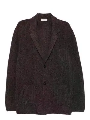 AGNONA Ribbed-knit Notched-lapel Cardigan