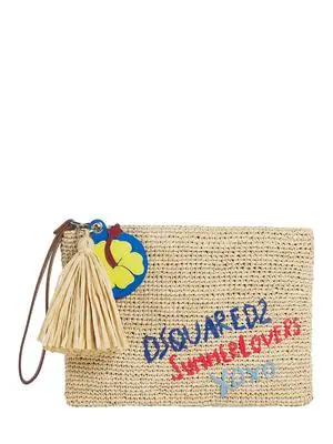 DSQUARED2 Summer Lovers Raffia Pouch