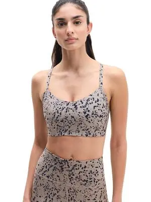 Athleta Vital Print Sports Bra A-C Eggshell Abstract