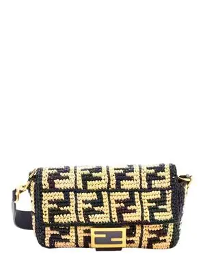 FENDI Baguette Nm Bag Zucca Raffia Small Shoulder Bag