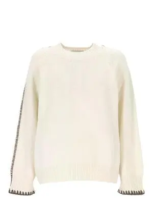 OLIVER LATTUGHI Blanket-stitched Raglan-sleeve Sweater