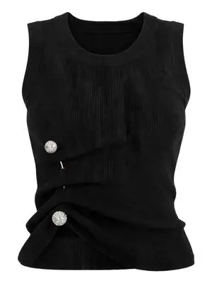 GIUSEPPE DI MORABITO Crystal-embellished Ribbed-knit Top