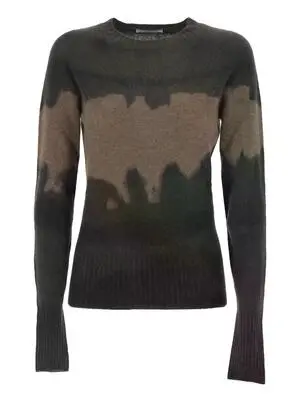 OLIVER LATTUGHI Gradient-effect Ribbed-trim Sweater Brown