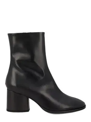 AEYDĒ Block-heel Leather Ankle Boots