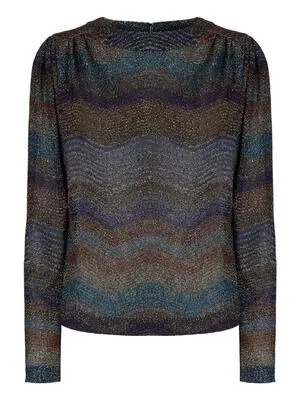 MISSONI Viscose Lamé Sweater With Wave Motif