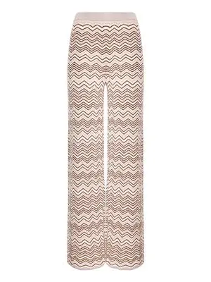 Missoni Viscose And Cotton Lamé Chevron Palazzo Trousers Multicoloured