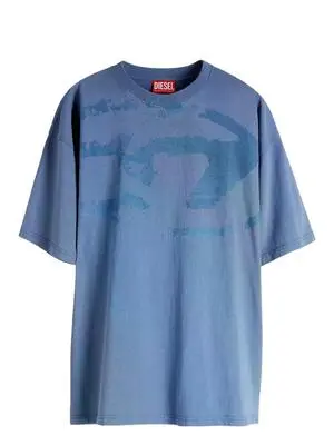 DIESEL® T-shirt With Distressed Flocked Logo