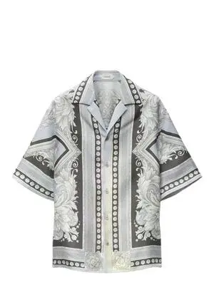VERSACE Printed Silk Twill Regular Shirt