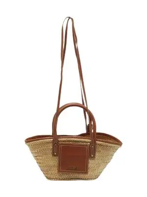 JACQUEMUS Small Soli Leather-trimmed Beach Bag
