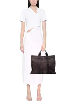 HERMÈS 20th Century Canvas Herline Mm Tote Bag