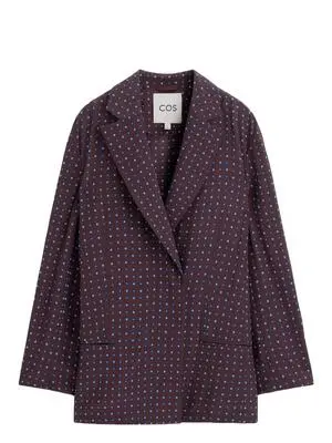COS Diamond-print Double-breasted Blazer