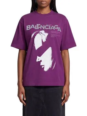 BALENCIAGA Relaxed Fit Contrasting Logo-print Cotton T-shirt