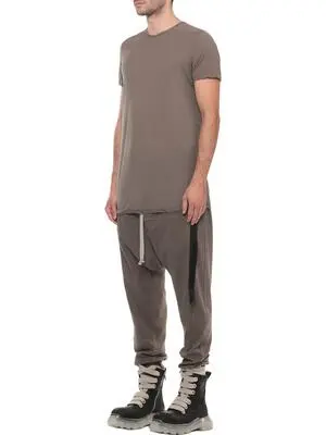 Rick Owens Longline Cotton Short-sleeved T-shirt With Straps Grey