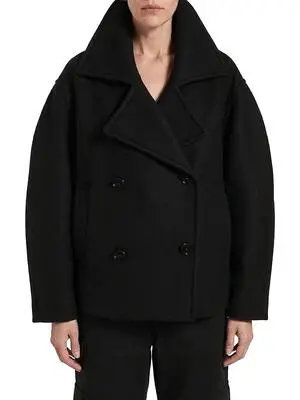 BALENCIAGA Double-breasted Relaxed Fit Coat In Wool Blend With Dropped Shoulders