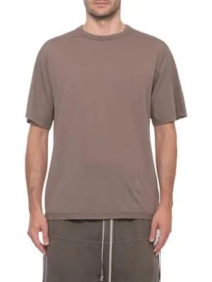 Rick Owens Crewneck Cotton T-shirt With Decorative Straps Grey