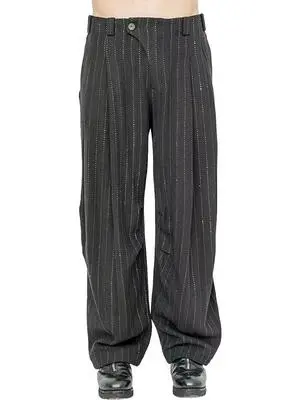 DEVOA Pinstripe-pattern Pleated Trousers