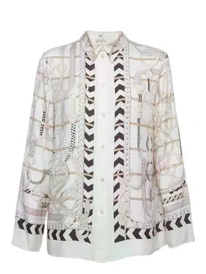 HERMÈS Buckle-print Silk Shirt