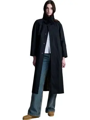A.P.C. Gaia Coat - Loone Sizee-fit Mac In Water-repellent Waxed Cotton 34