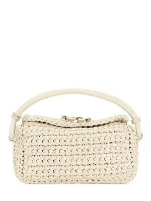 GUCCI GUCCI Braided GG Marmont Shoulder Bag In Cream