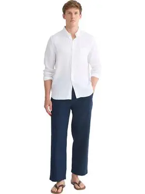 Everlane Cropped Slub Trousers - Deep Navy