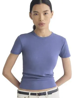 Everlane Tissue Short-sleeve Crew Neck T-shirt - Blue Dusk