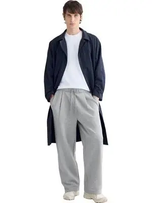Everlane Luxe Fleece Pleated Sweatpant - Vintage Heather Grey