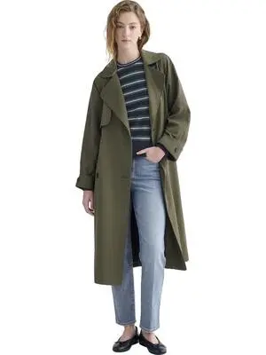 Everlane Drapey Twill Trench Coat - Olive Night