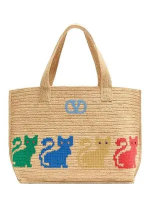 Valentino Garavani Raffiachat Large Raffia Shopper - Natural