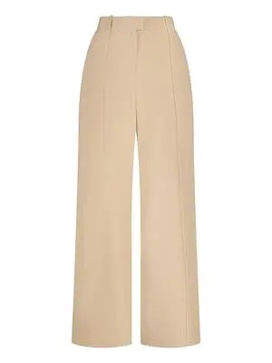Martin Grant Silk High-waisted Pleated Pants - Tan