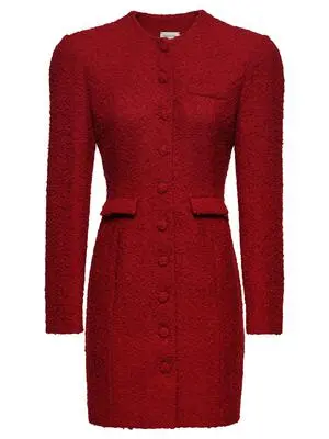 Magda Butrym Bouclé Wool-blend Structured Mini Dress - Red