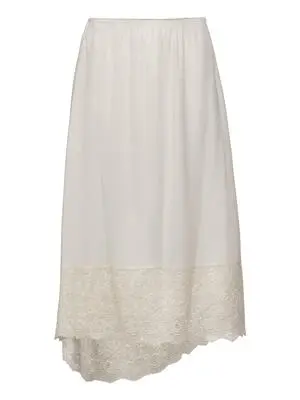 Magda Butrym Lace-Trim Midi Skirt Ivory