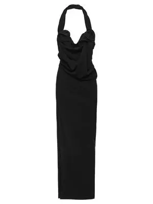 Magda Butrym Draped Halter Wool Dress - Black