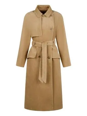 MARTIN GRANT Double-Breasted Corduroy Trench Coat