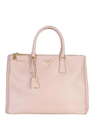Prada Saffiano Galleria Lux Double Zip Tote - Pink