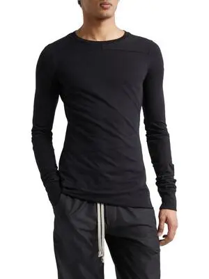 Moncler X Rick Owens Girder Long Sleeve Cotton T-shirt - Black
