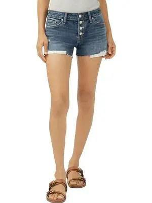 SILVER JEANS CO. Mid-rise Boyfriend Denim Shorts - Cayo Costa
